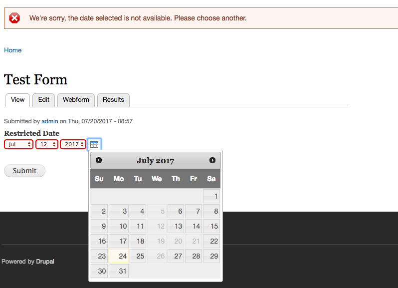 Webform Date Restrictions | Drupal.org Webform Date Restrictions | Drupal.org